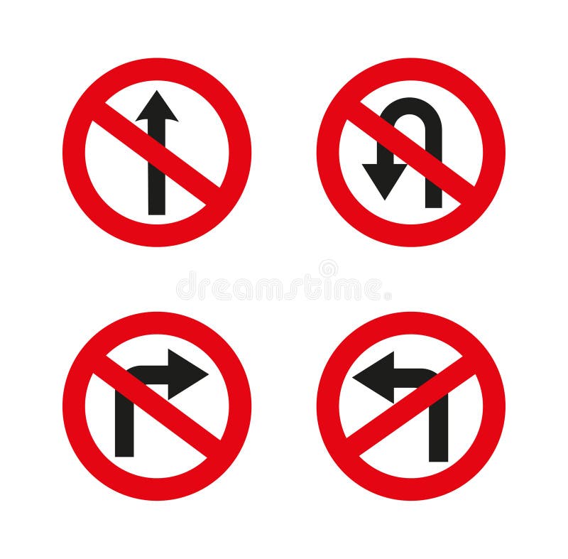 Prohibited Directions on the Road. Vector Graphics Stock Vector ...