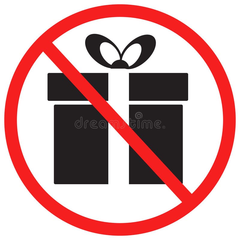 Prohibited Gift Icon. No Gift Sign. Forbidden Present Symbol. Flat ...