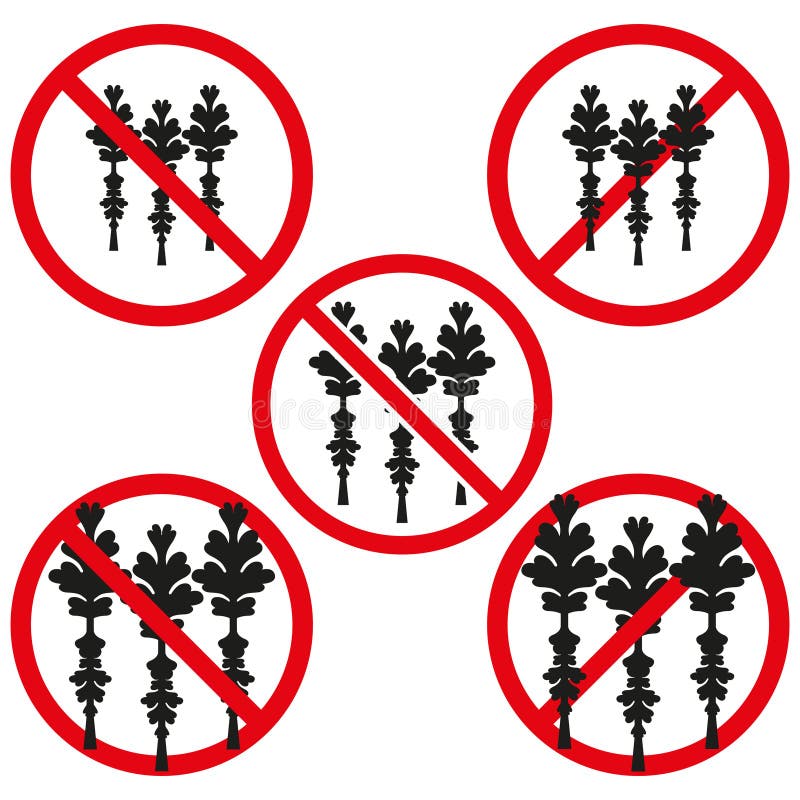 Prohibited Icon Set. Warning Vector Symbols. No-entry Signs. Red Circle ...