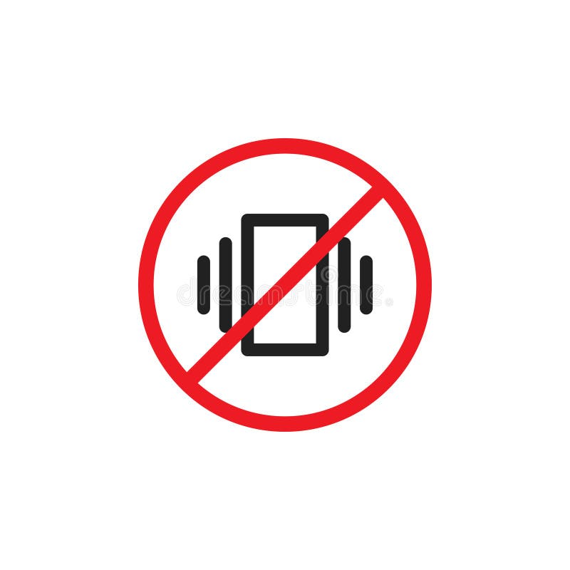 Prohibited Phone Sign Icon. Cell Ban, Silence Concept Simbol in Vector ...
