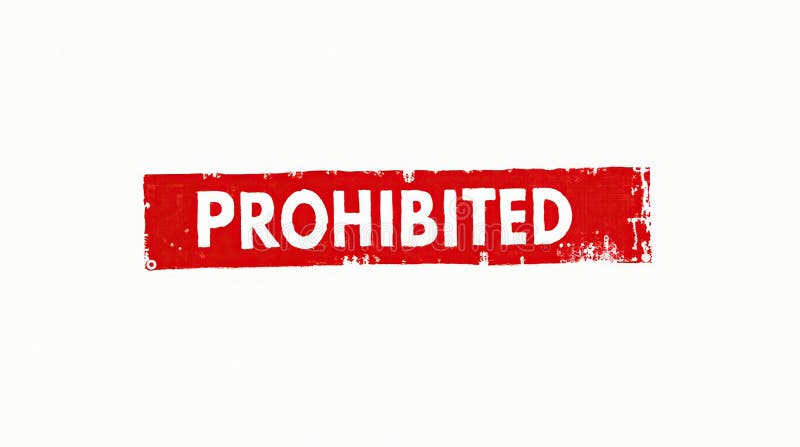 Prohibited Red Ink Stamp on White Background for Warning Concept Stock ...