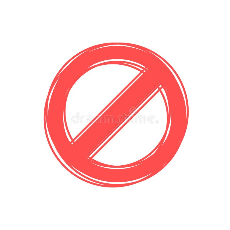 Prohibited Red Vector Sign in Flat Style Stock Vector - Illustration of ...