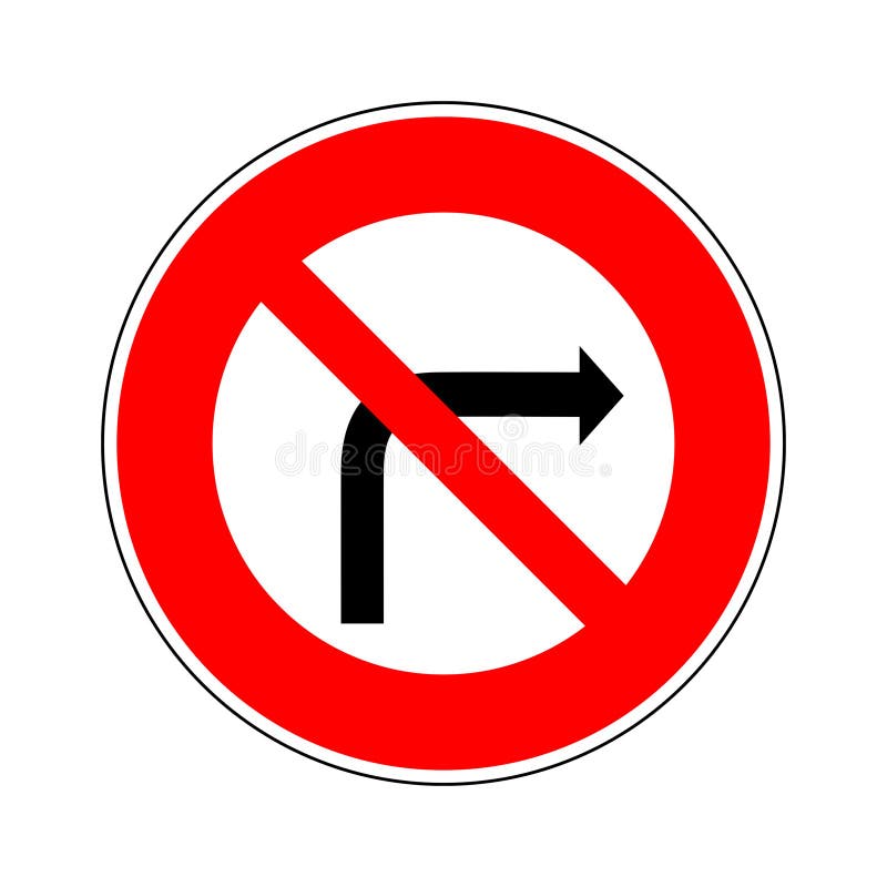 Prohibited right turn stock illustration. Illustration of sign - 273642074