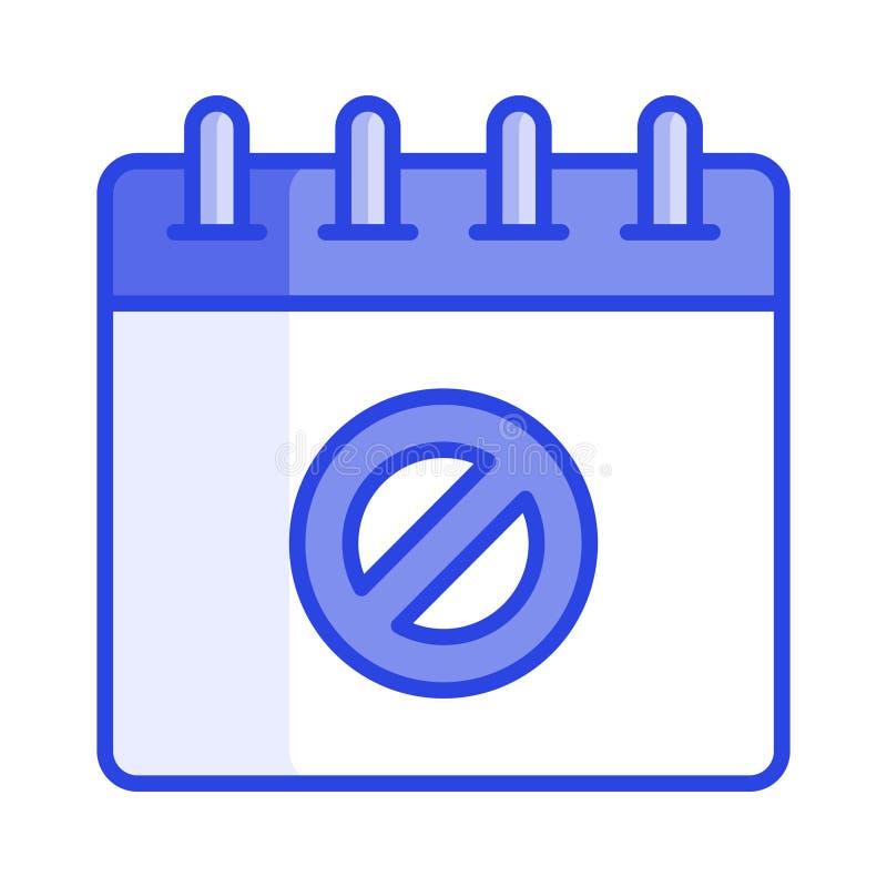 Prohibited Sign on Calendar, Vector of Prohibited or Block Stock Vector ...