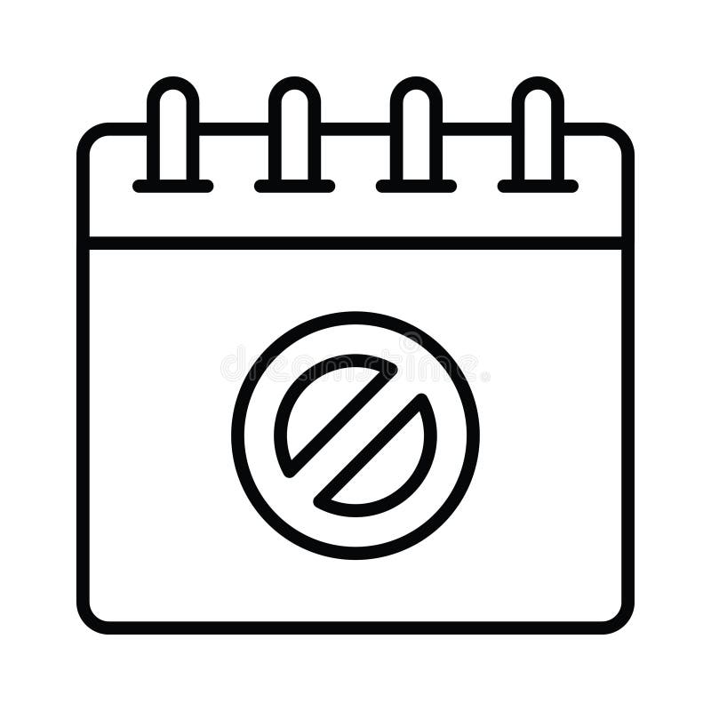 Prohibited Sign on Calendar, Vector of Prohibited or Block Stock Vector ...
