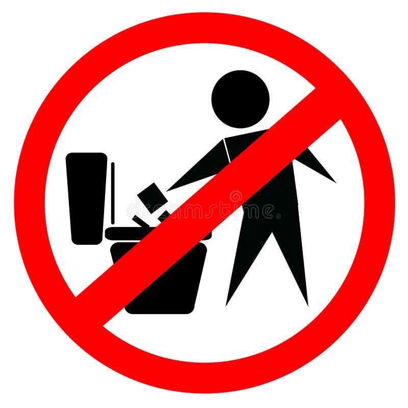 Prohibited Sign Do Not Litter at Toilet Stock Vector - Illustration of ...