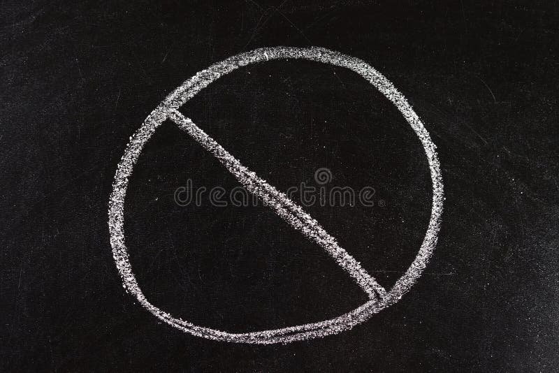 Prohibited Sign Drawn in Chalk on a Chalkboard Stock Image - Image of ...