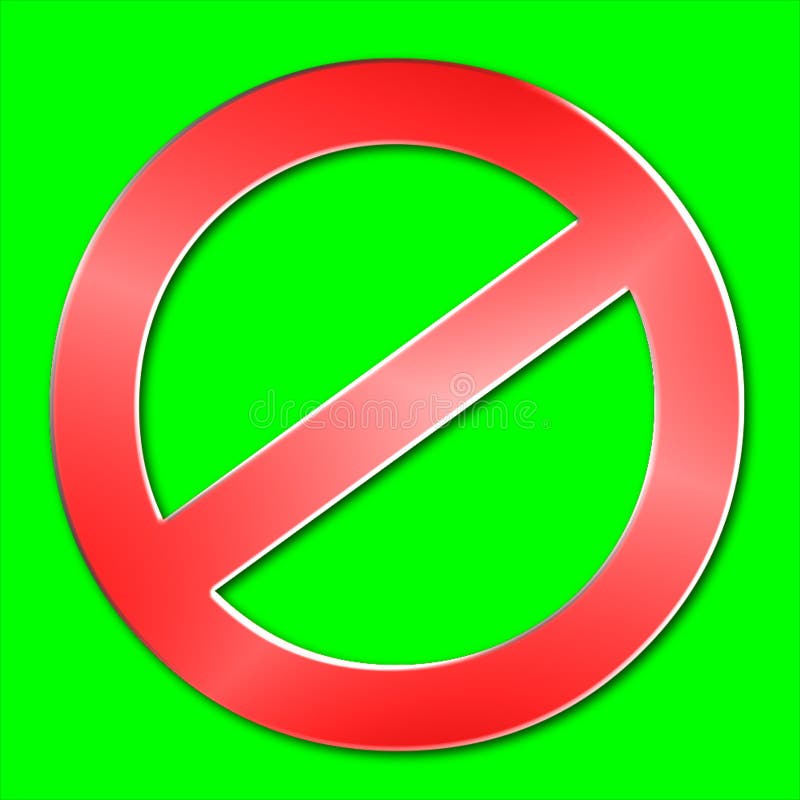 Prohibited Sign on Green Screen Background Stock Illustration ...