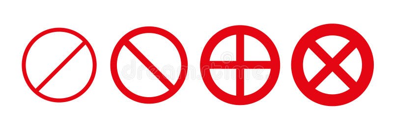 Prohibited Sign Icon Set. Strictly Prohibited Signs Stock Illustration ...