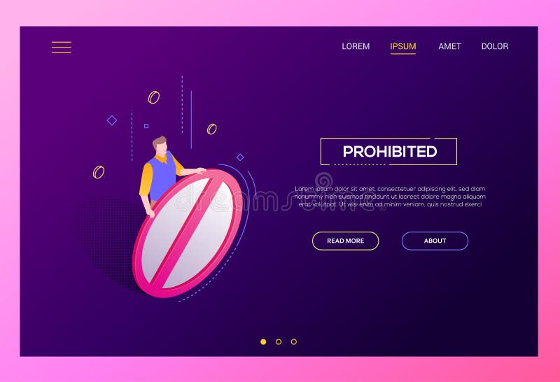 Prohibited Sign - Modern Isometric Vector Web Banner Stock Vector ...