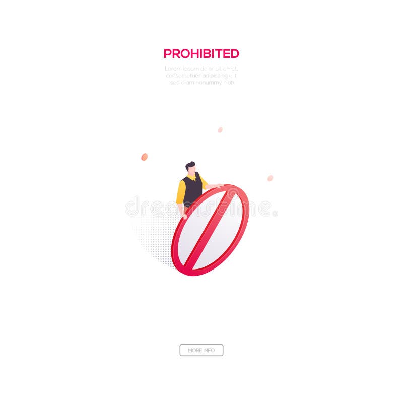 Prohibited Sign - Modern Isometric Vector Web Banner Stock Vector ...