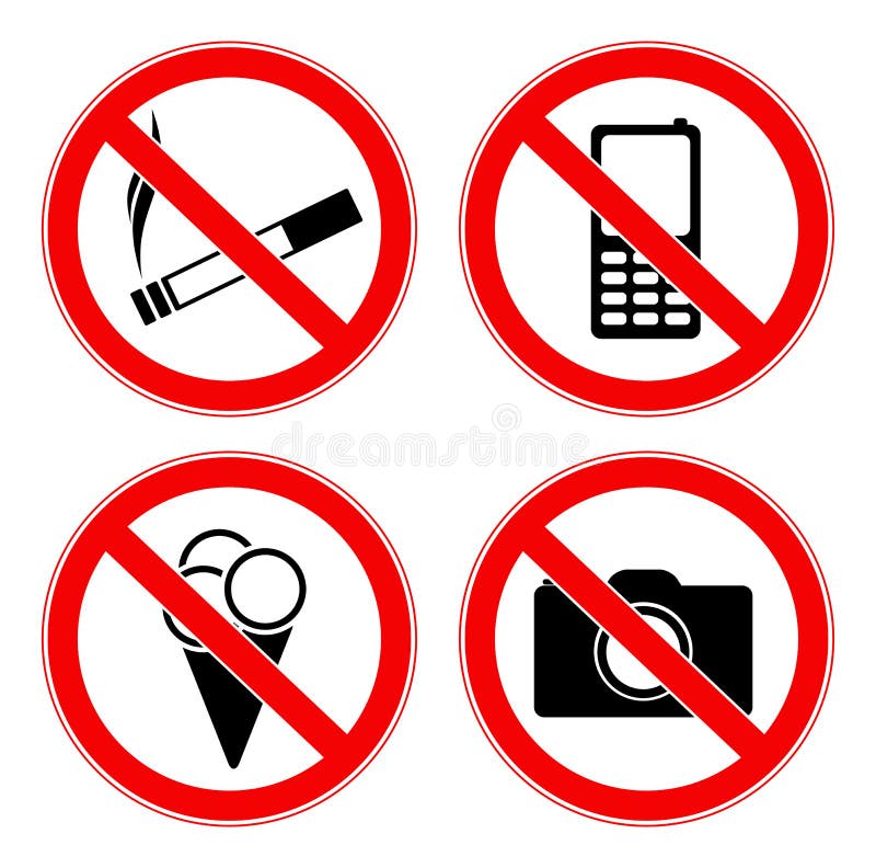 Prohibited Signs Illustration Stock Vector - Illustration of booze ...