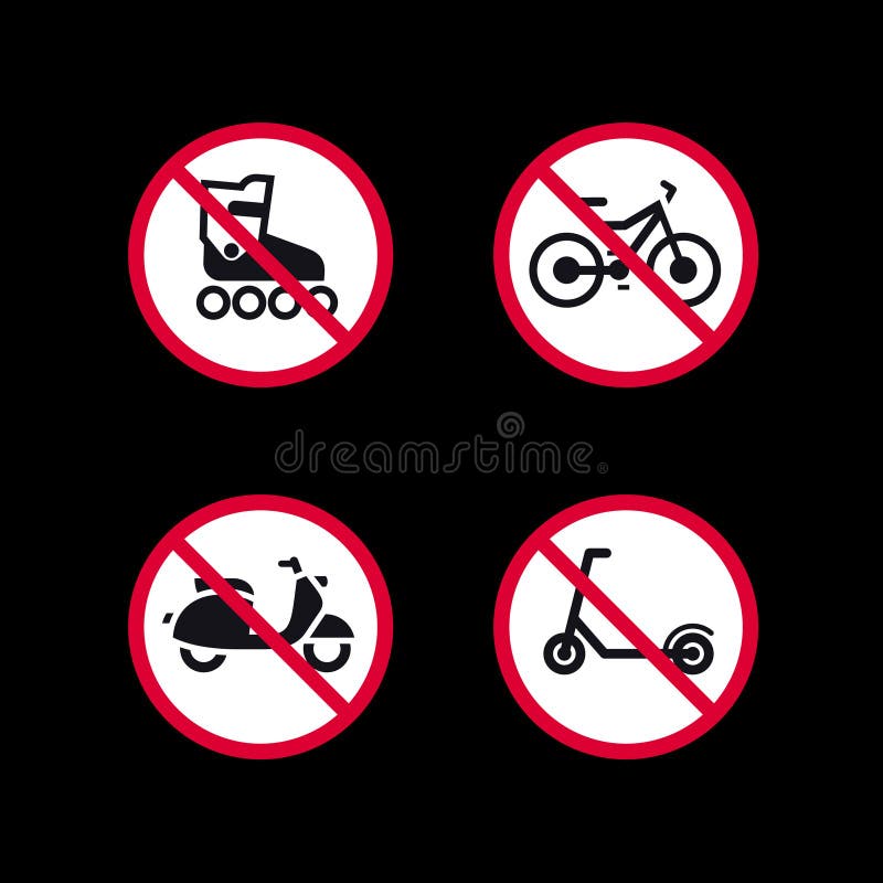 Prohibited Signs, Forbidden Round Stickers Set Stock Illustration ...