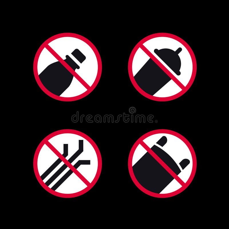 Prohibited Signs, Forbidden Round Stickers Set Stock Vector ...