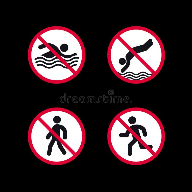 Prohibited Signs, Forbidden Round Stickers Set Stock Vector ...