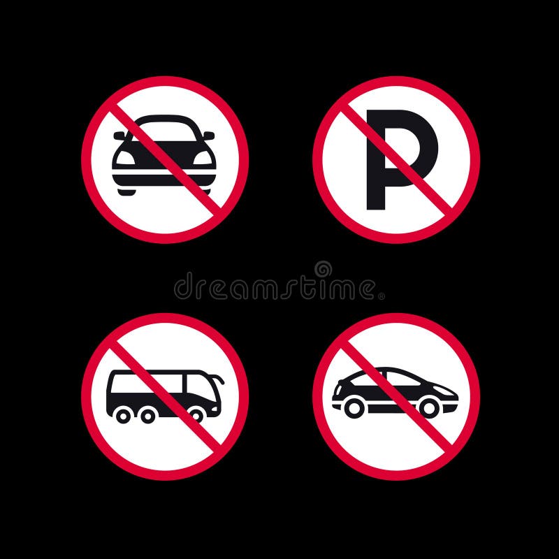 Prohibited Signs, Forbidden Round Stickers Set Stock Vector ...