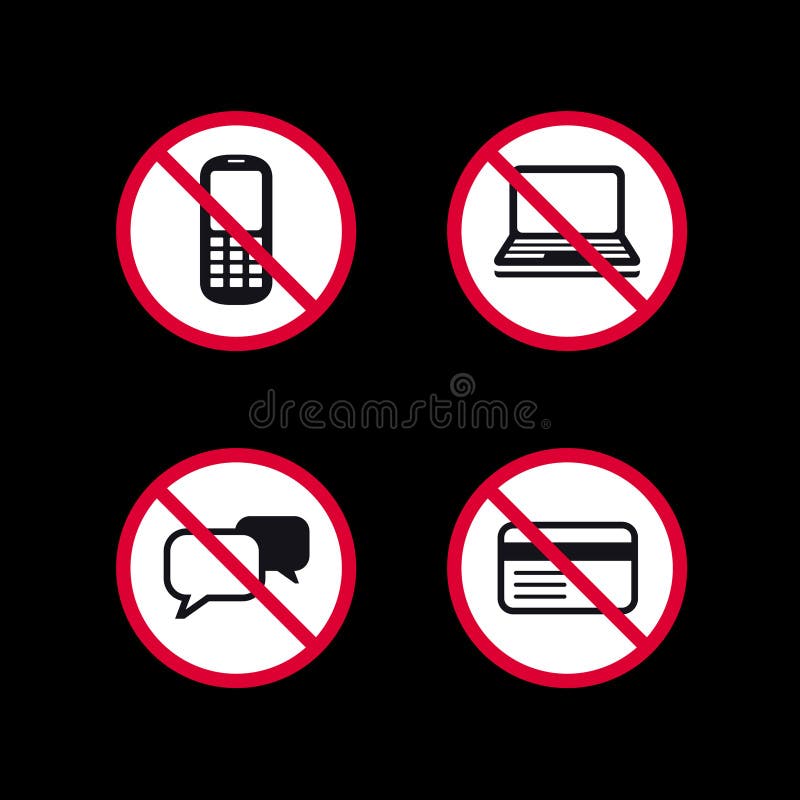 Prohibited Signs, Forbidden Round Stickers Set Stock Vector ...