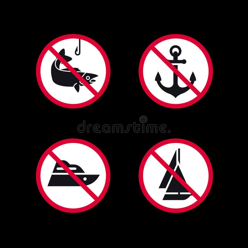 Prohibited Signs, Forbidden Round Stickers Set Stock Vector ...