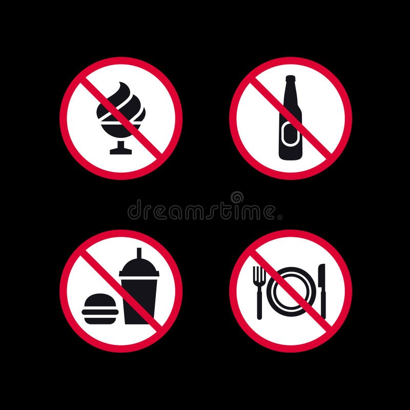 Prohibited Signs, Forbidden Round Stickers Set Stock Vector ...