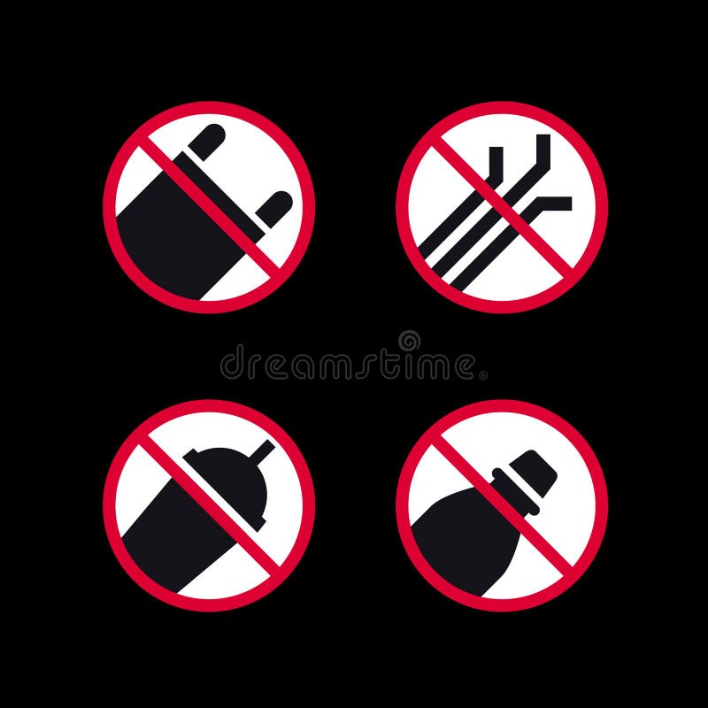 Prohibited Signs, Forbidden Round Stickers Set Stock Vector ...