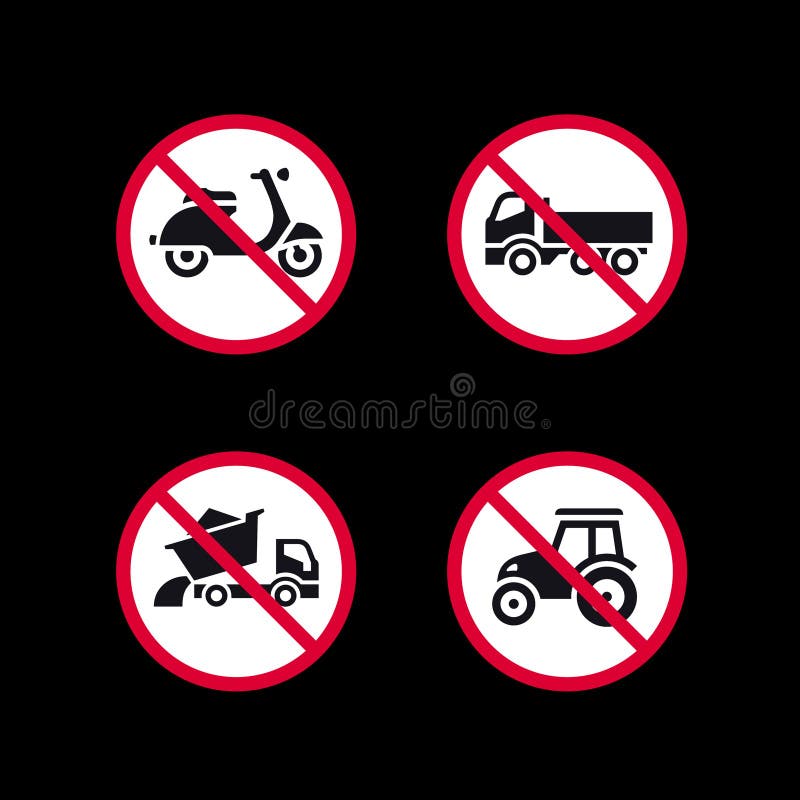 Prohibited Signs, Forbidden Round Stickers Set Stock Illustration ...