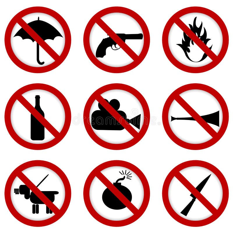 Prohibited signs stock vector. Illustration of icon, prohibited - 6195691