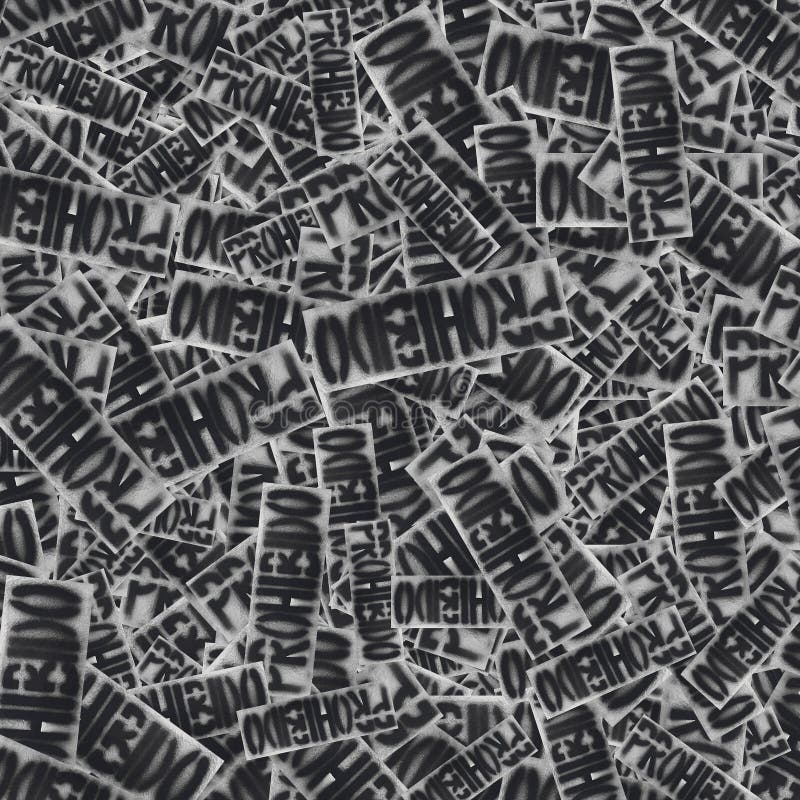 Prohibited Spanish Text Typographic Random Pattern Stock Illustration ...