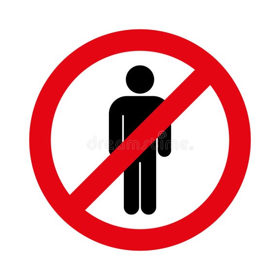 Prohibited Stop Men, People Sign Icon. Stock Illustration ...