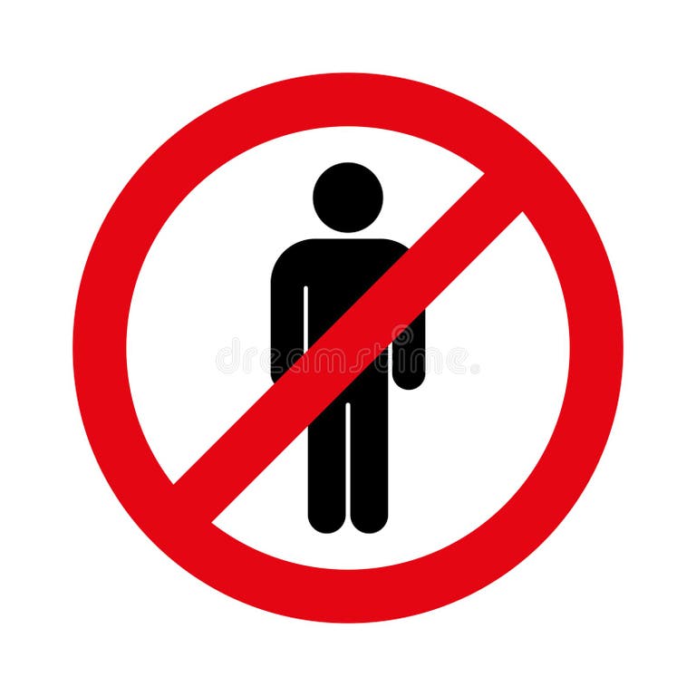 Prohibited Stop Men, People Sign Icon. Stock Illustration ...