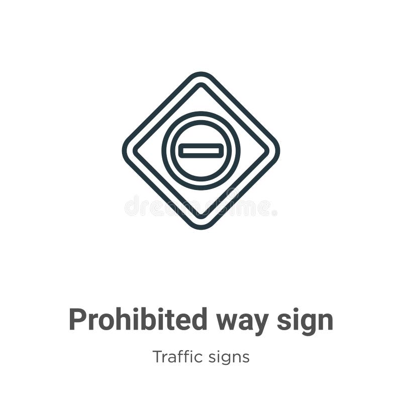 Prohibited Outline Vector Icon. Thin Line Black Prohibited Icon, Flat ...