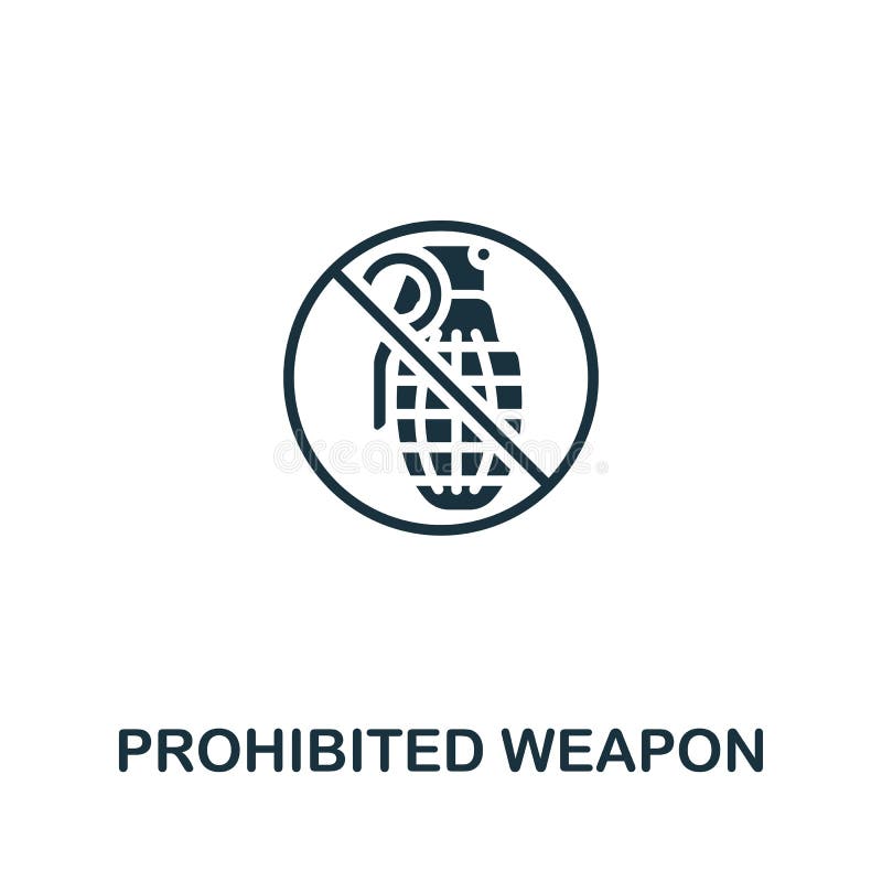 Prohibited Weapon Icon. Monochrome Simple Line Protest Icon for ...