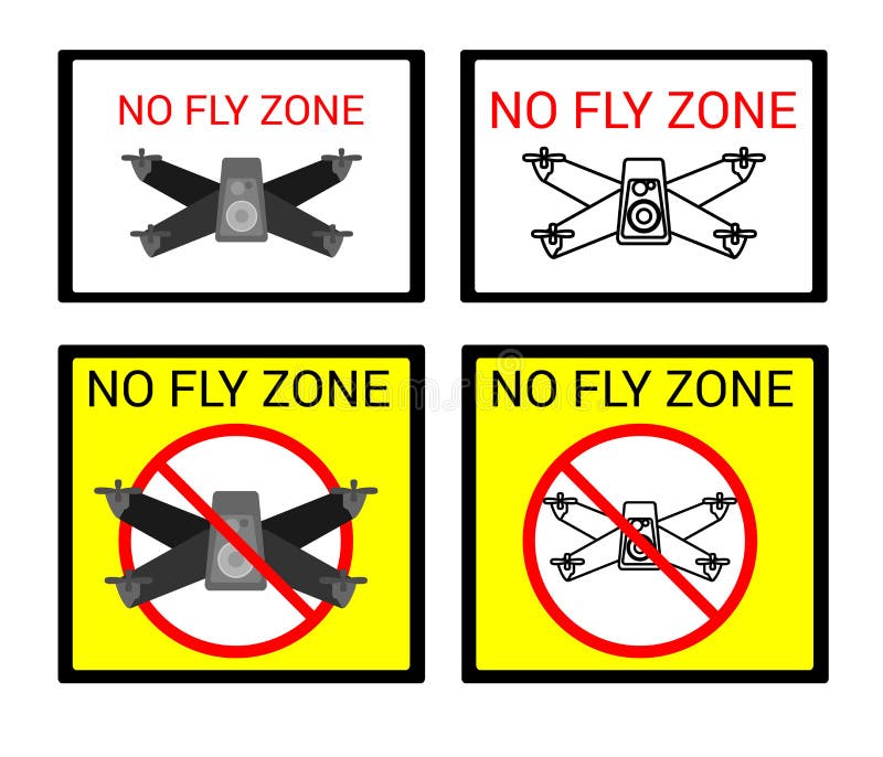 Prohibiting Signs for the Flight of Quadrocopters, Drones Stock Vector ...