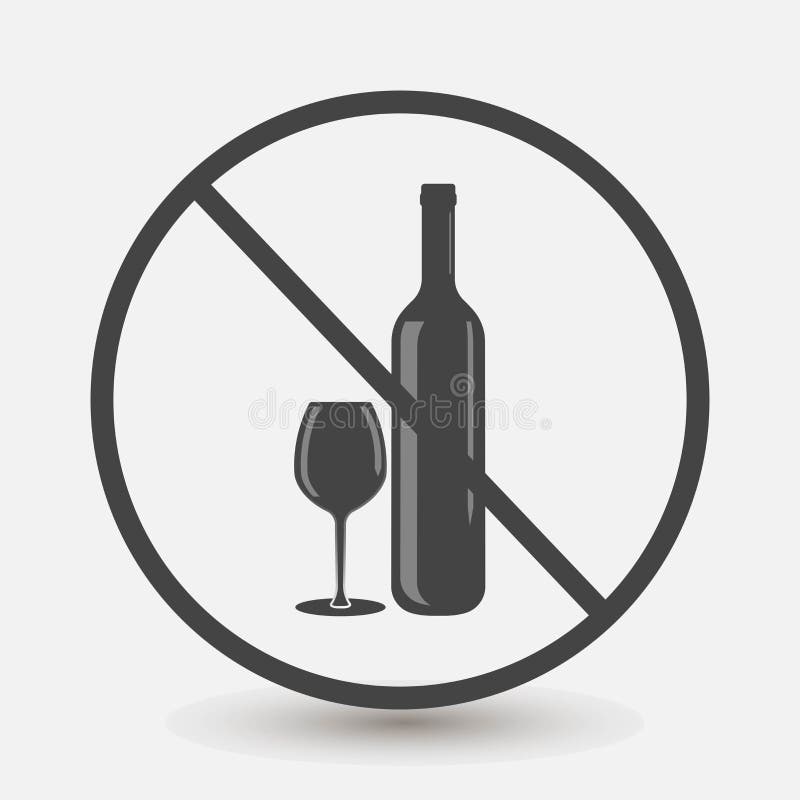 Prohibition Drinking Alcoholic Beverages Vector Icon. Prohibiting Icon ...