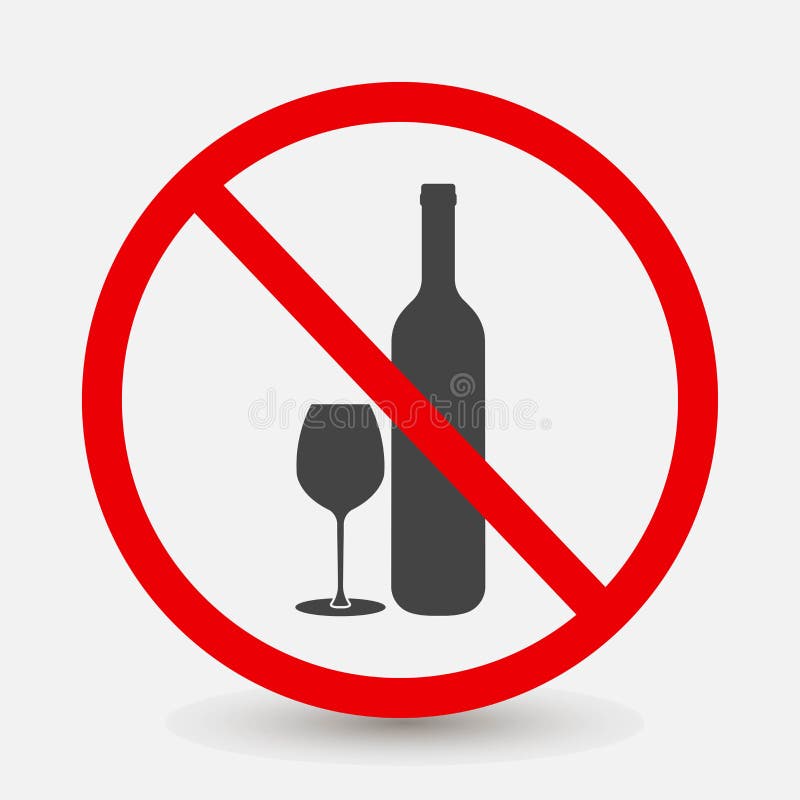 Prohibition Drinking Alcoholic Beverages Vector Icon. Prohibiting Icon ...