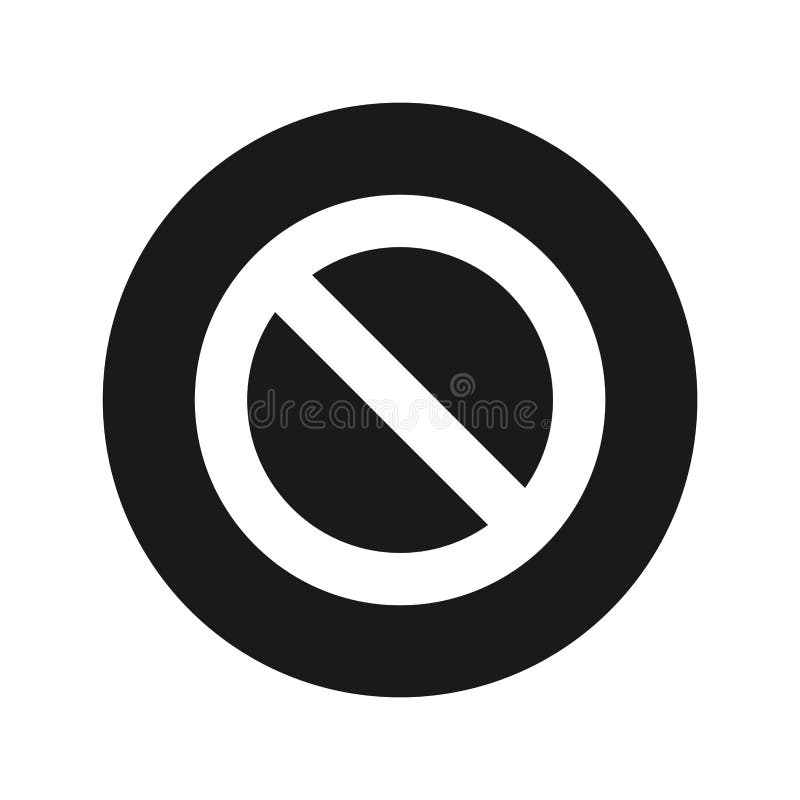 Prohibition Icon Flat Black Round Button Vector Illustration Stock Vector - Illustration of ...