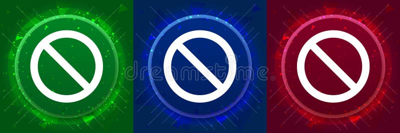 Prohibition Icon Elegant Modern Design Abstract Buttons Set ...