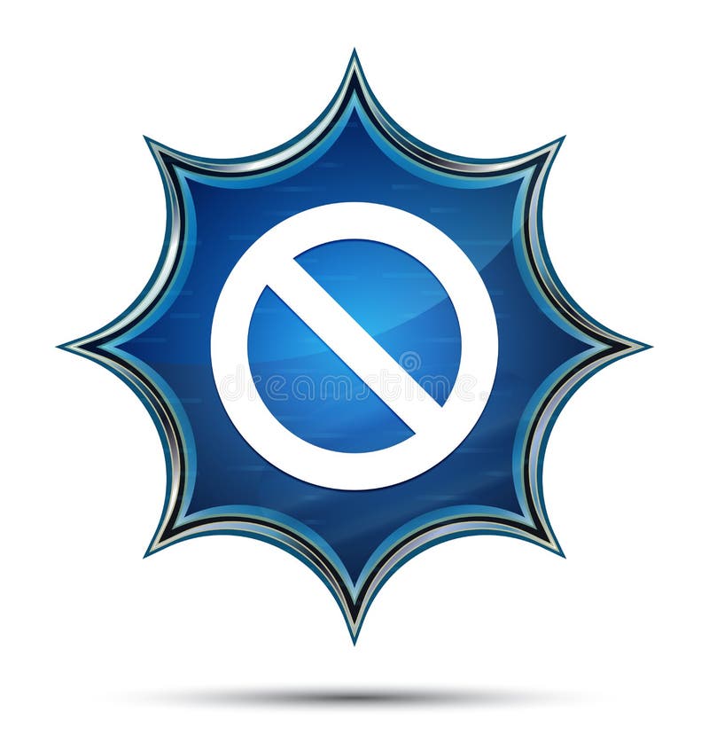Prohibition Icon Magical Glassy Sunburst Blue Button Stock Illustration ...