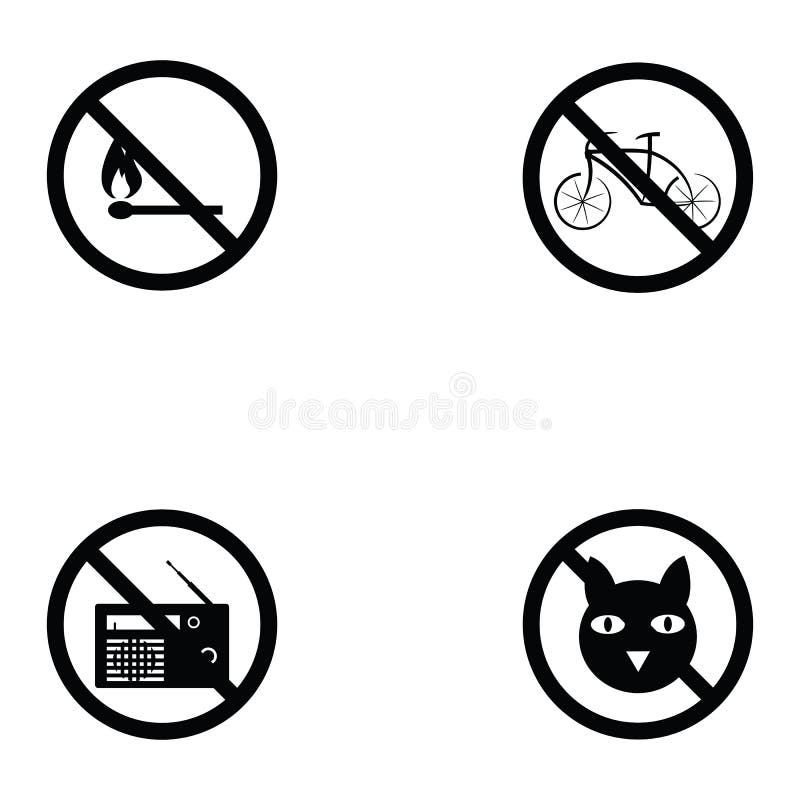 Prohibition icon set stock vector. Illustration of prohibited - 107351510