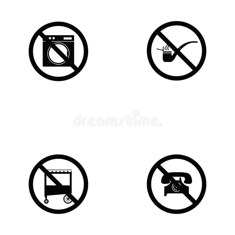 Prohibition icon set stock vector. Illustration of access - 107351571
