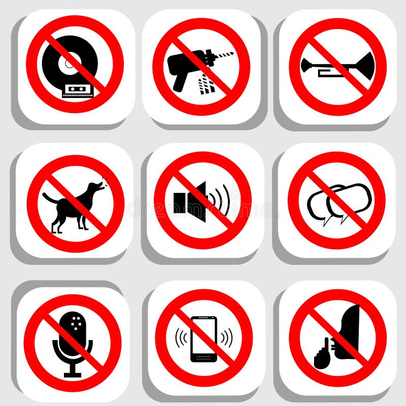 Prohibition icons stock vector. Illustration of chemical - 89567776