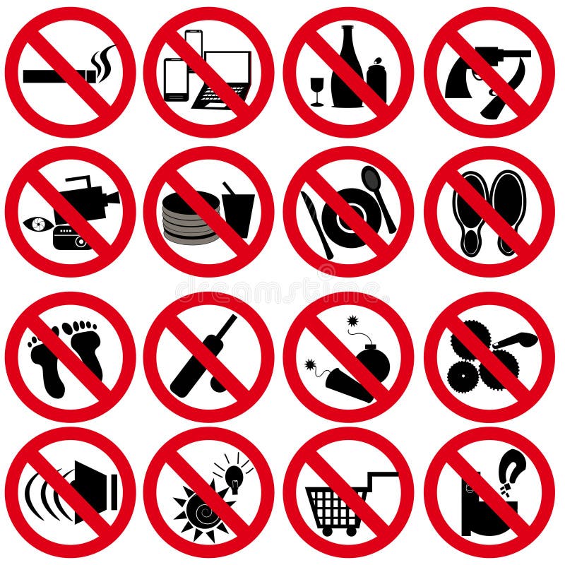 Prohibition icons stock vector. Illustration of irritation - 89568054