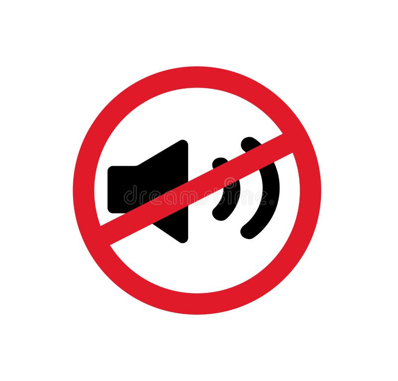 Prohibition of Loud Sound Icon. Vector Illustration Stock Vector ...