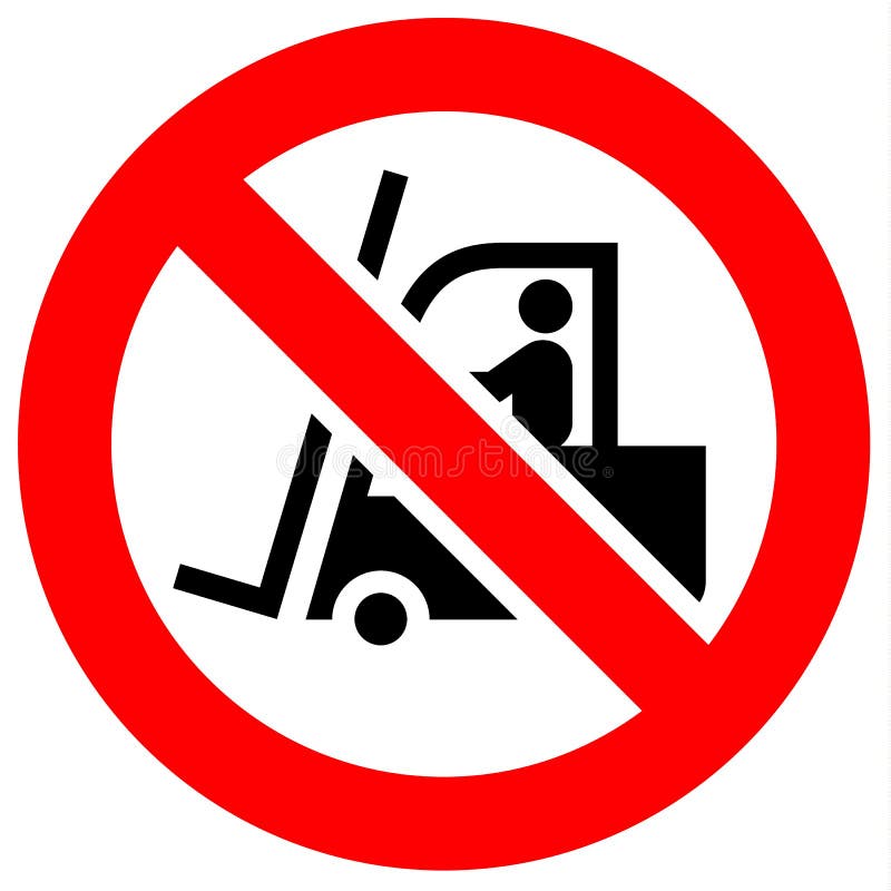 No Forklift Prohibited Sign, No Stacker Forbidden Modern Round Sticker ...