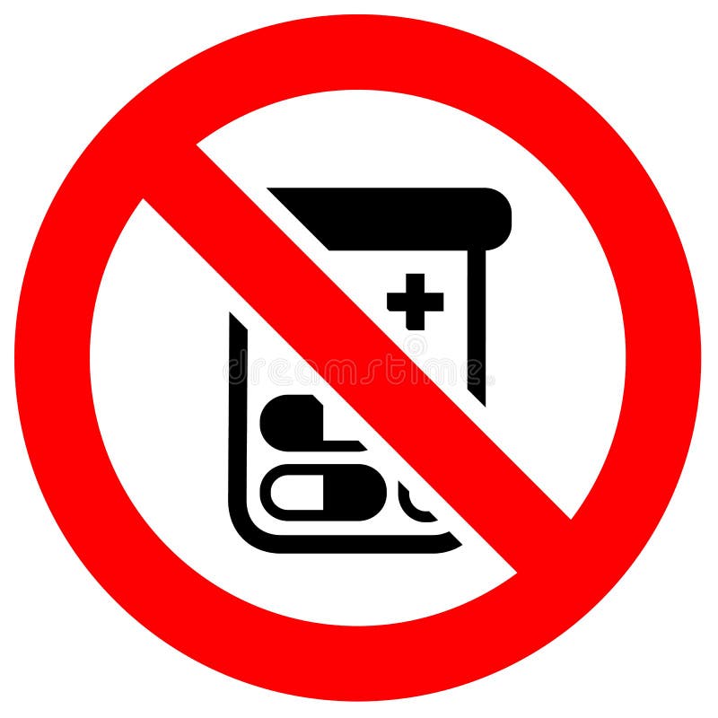 Prohibition red sign stock vector. Illustration of medical - 195721193