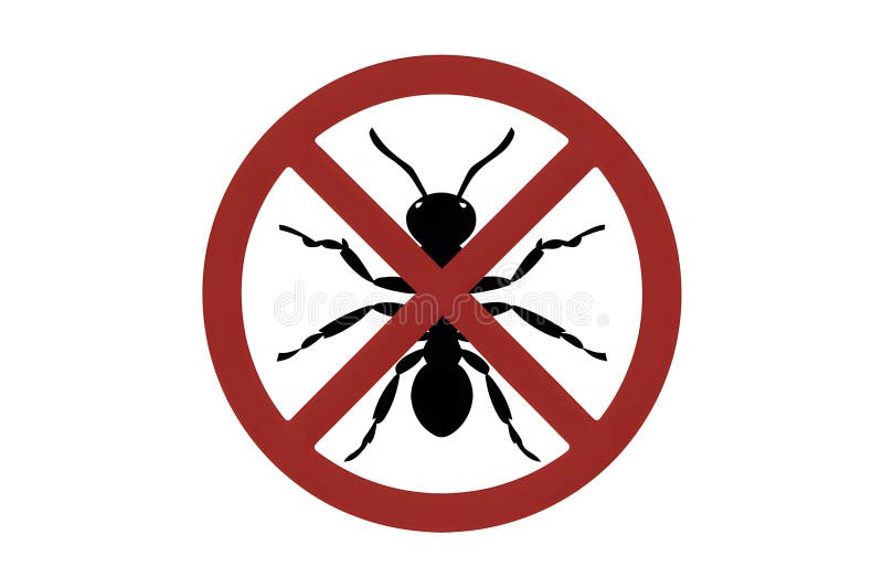 Prohibition Sign with Ant Silhouette, Symbolizing Restriction and ...