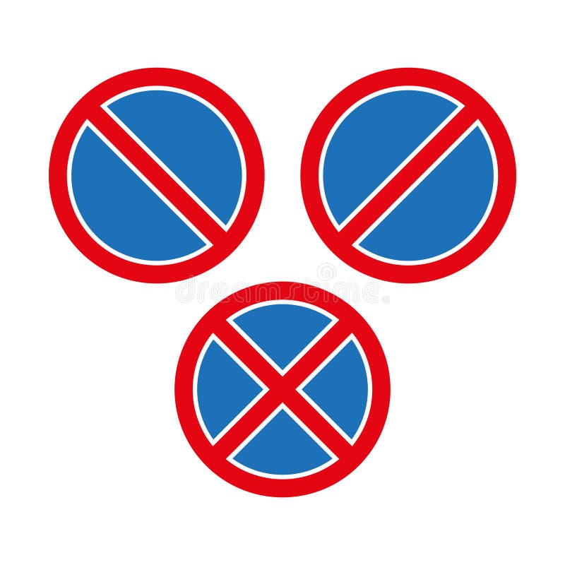 Prohibition Sign Design. Blue Circle Elements. Red and White Borders ...