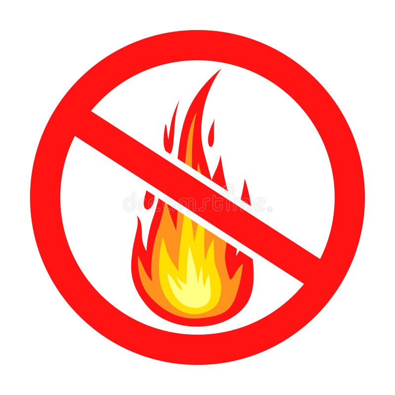 Prohibition Sign Do Not Light a Fire Icon Stock Vector - Illustration ...