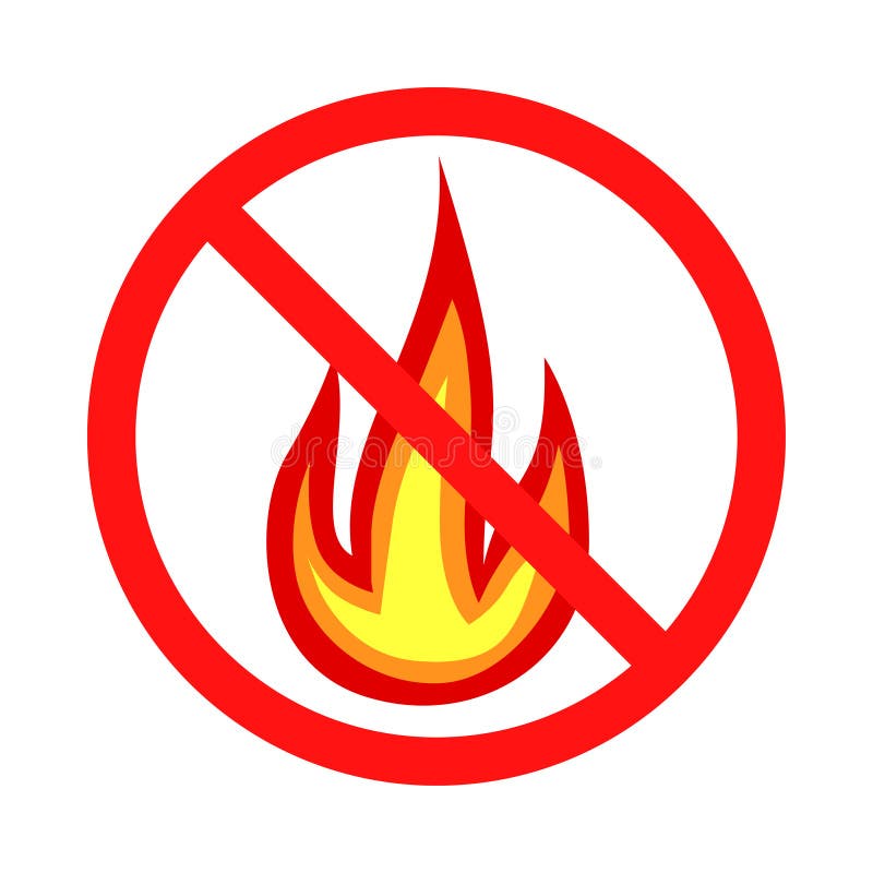 Prohibition Sign Do Not Light a Fire Icon Stock Vector - Illustration ...