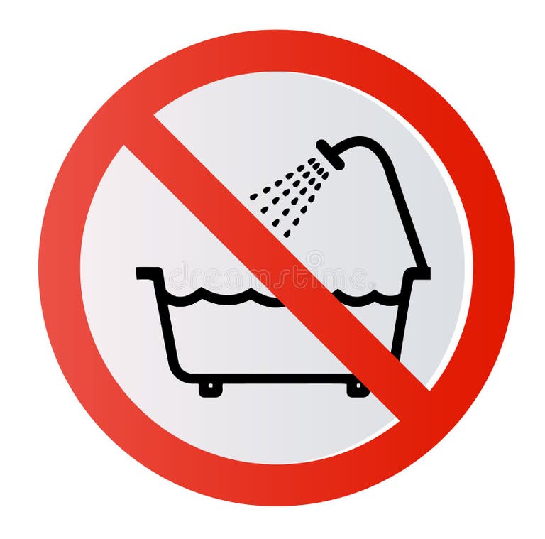 Prohibition Sign. Do Not Use this Unit in the Bath, in the Water Stock ...
