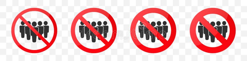 Prohibition Sign No Crowd Collection. Vector Illustration Stock Vector ...